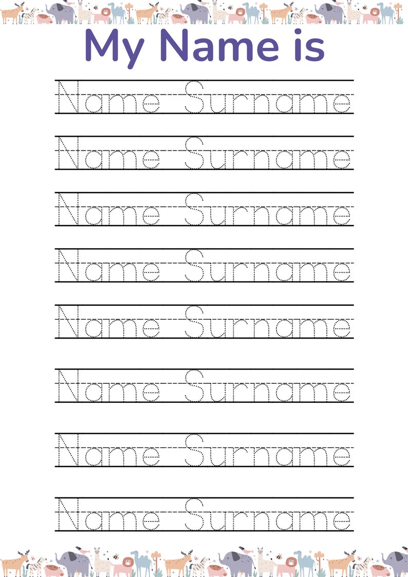 Editable Custom Name Tracing Worksheet, Personalized Handwriting ...