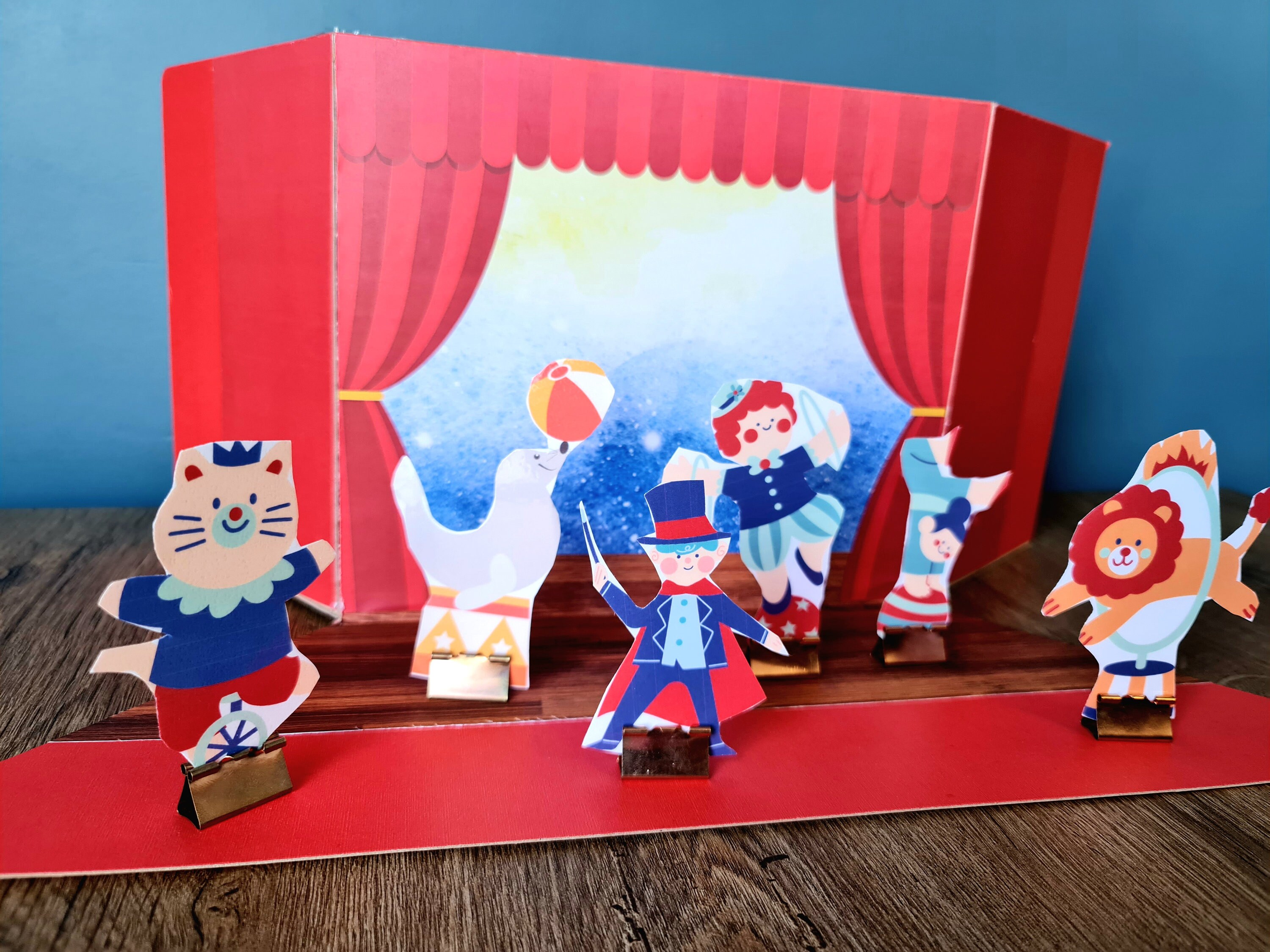 Circus Paper Puppet Theatre Stage, Craft Stick Pretend Play, Doorway ...