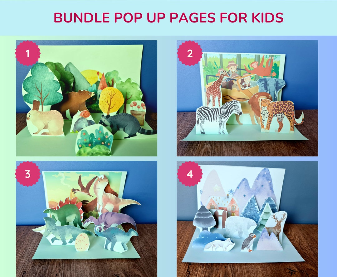 BUNDLE Forest Animals Pop up Quiet Book Page, Cut and Glue DIY Project ...