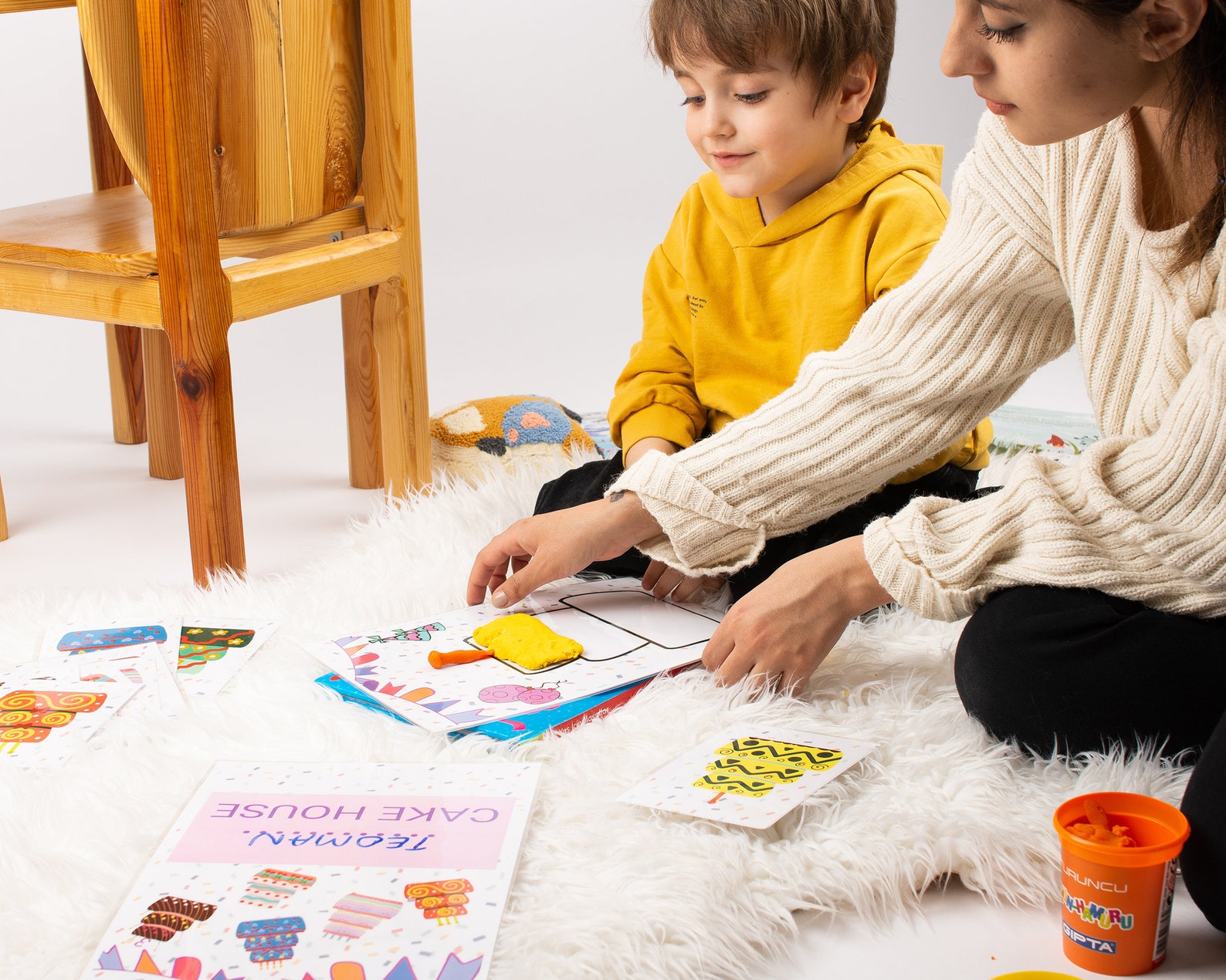 Play Dough Activity Mat Printable, Cake House Pretend Play, Fine Motor ...