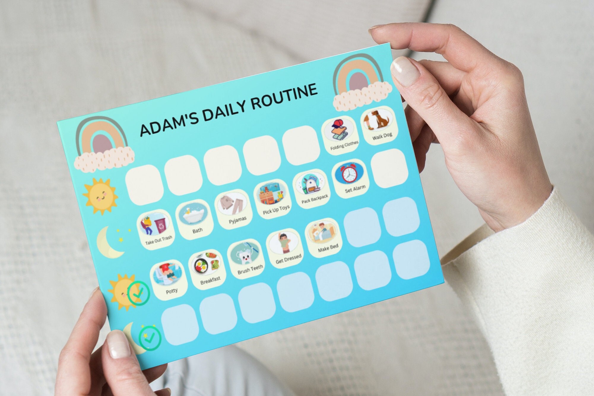 Behavior Chart for Kids, Routine Card, Morning Checklist, Daily Planner ...