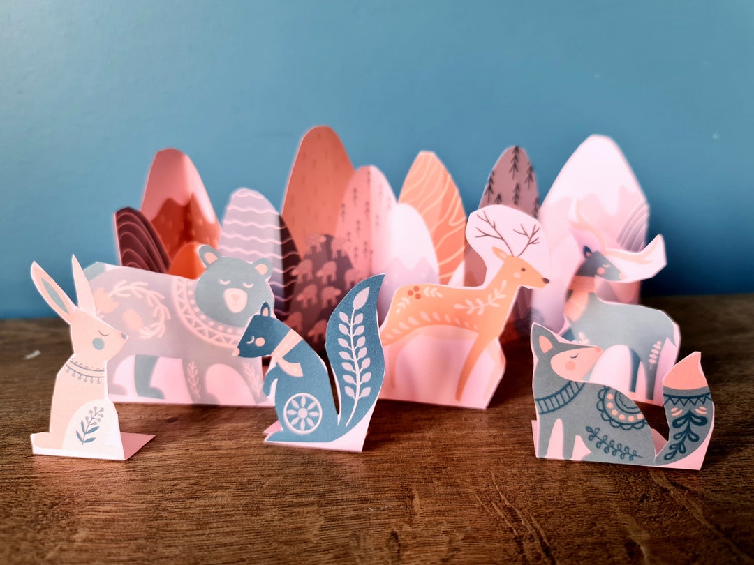 Mountain Scandinavian Animals Pop up Quiet Book Diorama, DIY Project ...
