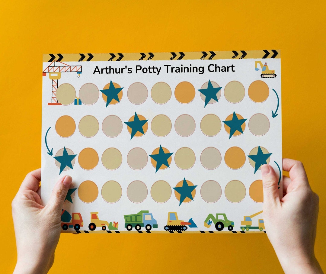 Construction Potty Training Chart, Reward Chart Printable, Behavior ...