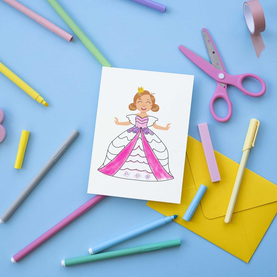 Princess Coloring Book, Prewriting Activity, Kids Coloring Pages ...