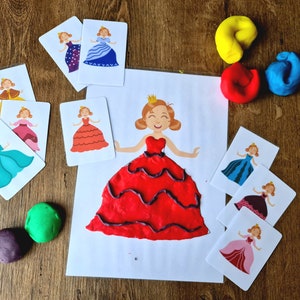 Bundle Play Dough Pretend Play Set, Princess Dress up Play Dough Mat ...