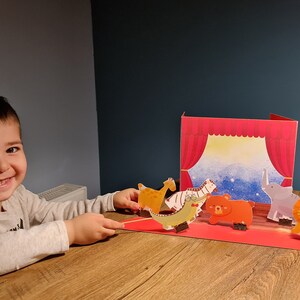 Animal Paper Puppet Theatre Stage, Craft Stick Pretend Play, Childcare ...