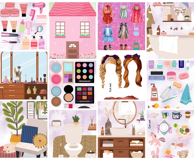 Printable Paper Blythe Doll & Dollhouse Busy Quiet Book, Kid Craft DIY ...