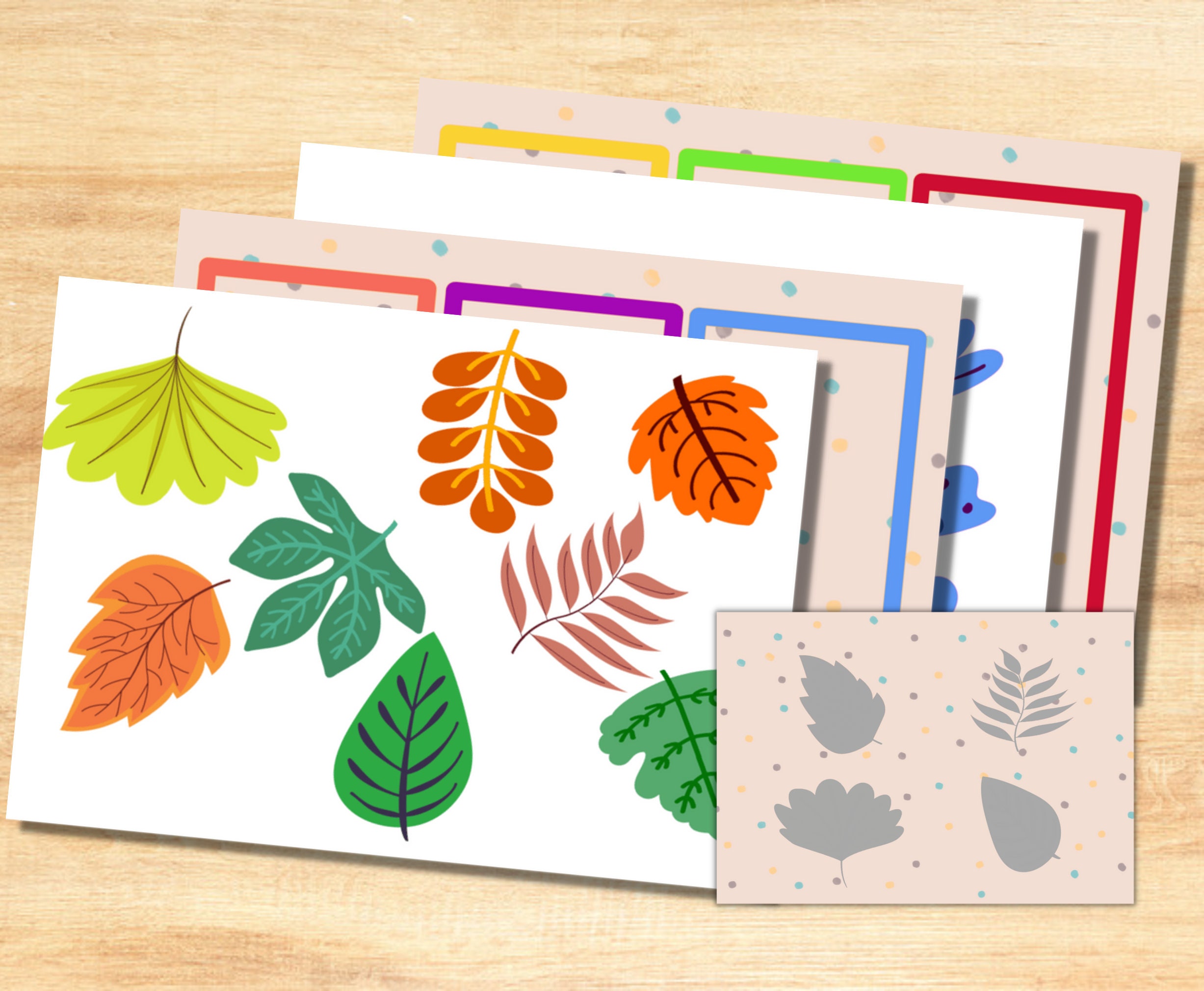 Printable Toddler Quiet Book, Busy Puzzle, Color Sorting, Leaf Activity ...