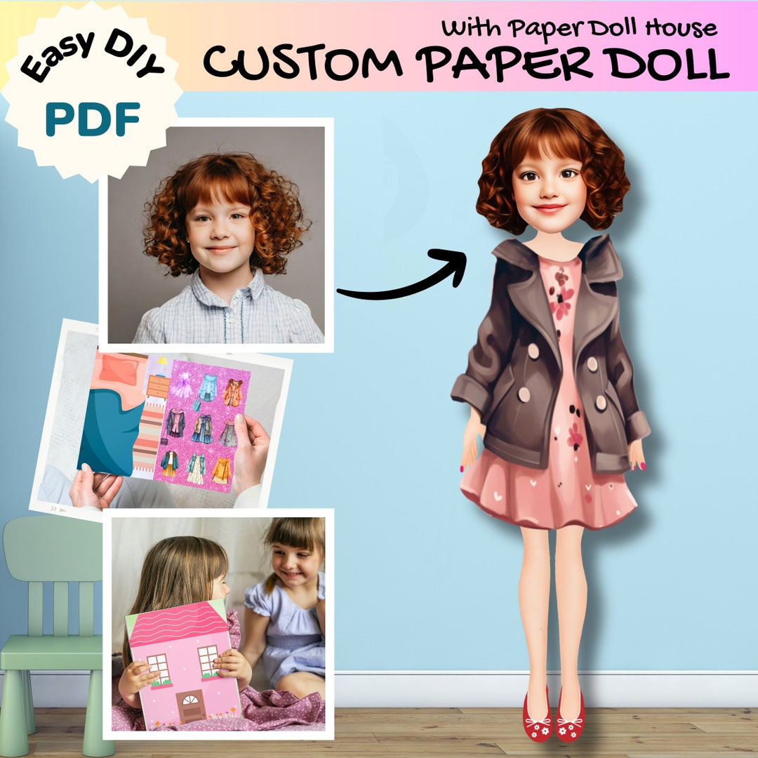 Custom Paper Doll From Photo, Personalized Kid Birthday Gift Toy, Doll ...
