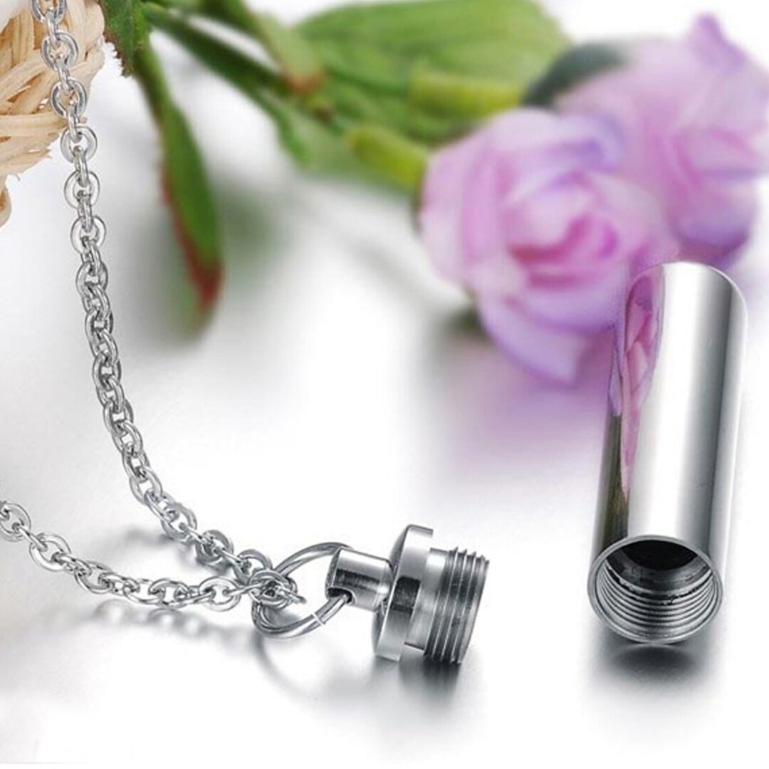 Titanium Steel Souvenir Storage Necklace,time Capsule Necklace, Note ...
