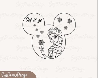 Let It Go Svg, Elsa Svg, Snowflake Svg, , Mouse Ears Svg, Frozen Svg ...