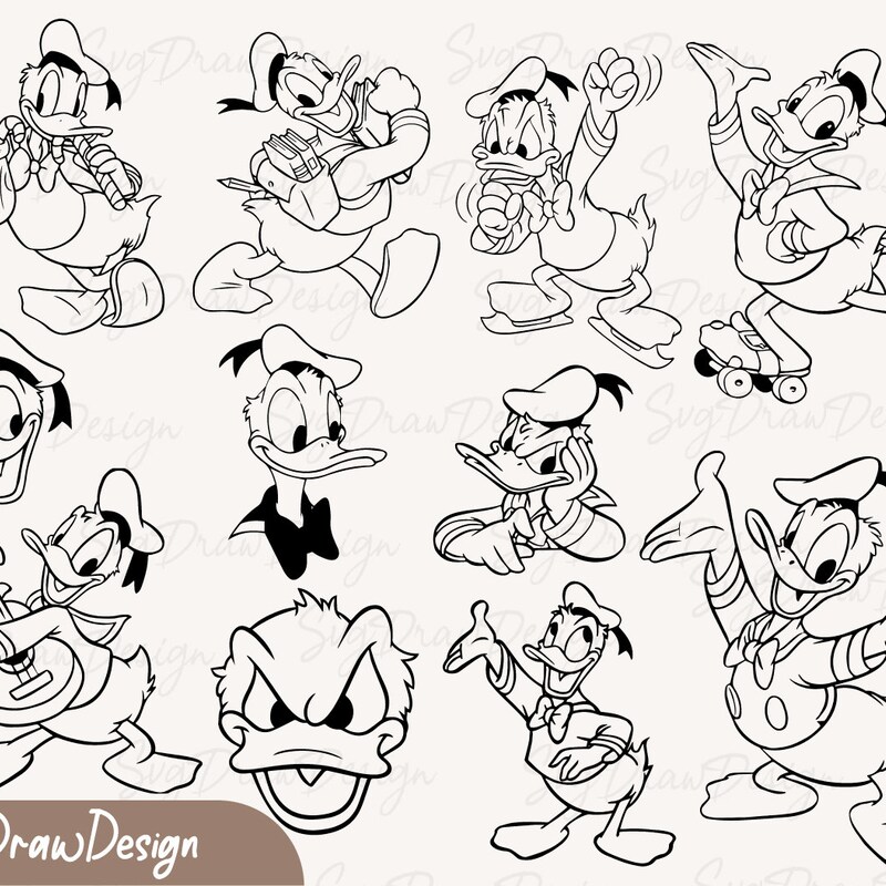 Donald Duck Svg - Etsy