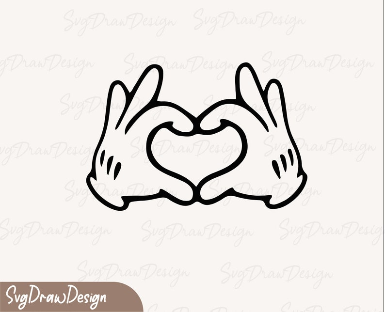 Mickey and Minnie Love Hands SVG Cricut Mouse Shirt Files for - Etsy
