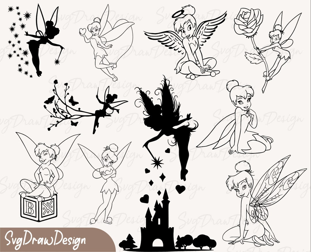 Tinkerbell Bundle Svg Png Stars Cricut Tinkerbell Silhouette - Etsy UK