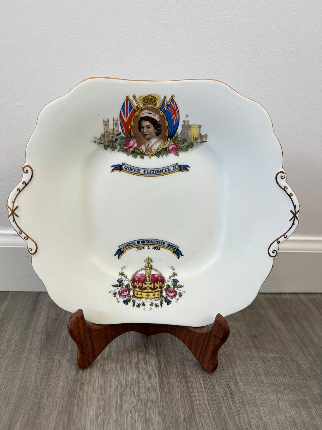RARE Vintage Queen Elizabeth Collectors Plate 1953 Ansley England ...