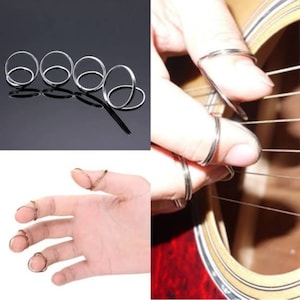 Sterling Silver Guitar Finger Pick Ring Set: Forefinger Plectrum - Etsy