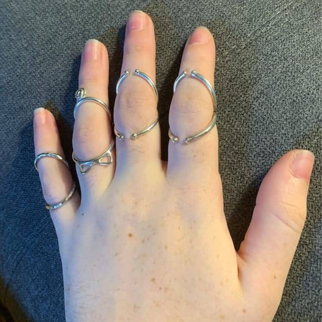 Adjustable Sterling Silver Finger Splint Ring: Arthritis, Trigger ...
