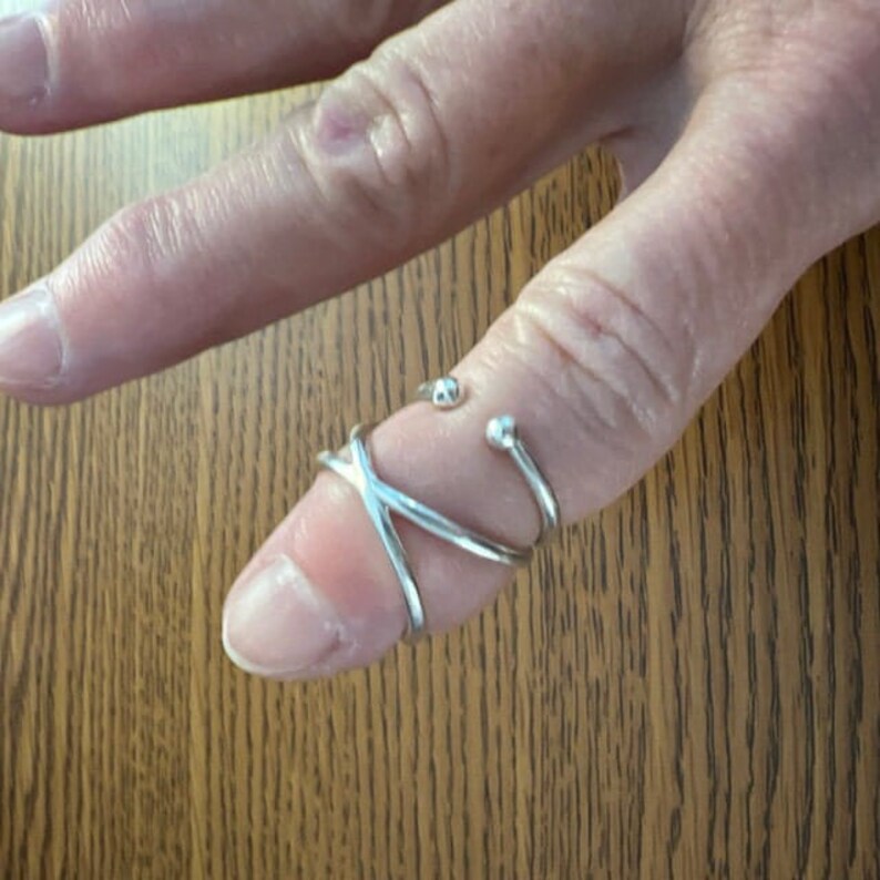 Silver Arthritis Splint Ring, Lateral Deviation Support, EDS Ring ...