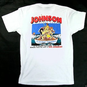 New 90s BIG JOHNSON Fishing Rods Reel Front White T-shirt Size S-4X ...