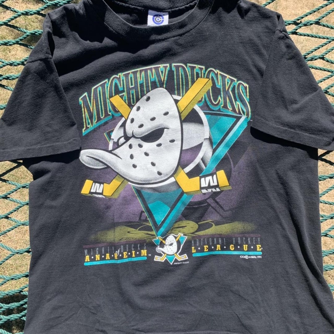 New Mighty Ducks Hockey Short Sleeve Black T-shirt Size S-4X Casual ...