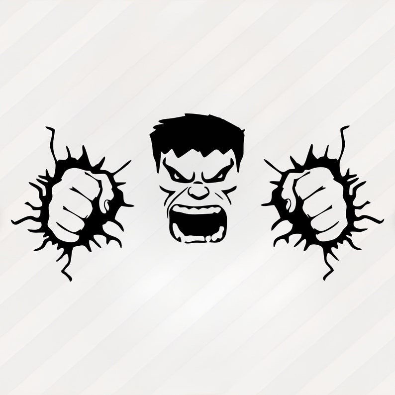 Hulk Vector Cricut Pack, Hulk Clip Art Svg Eps Silhouette File, Cuf ...