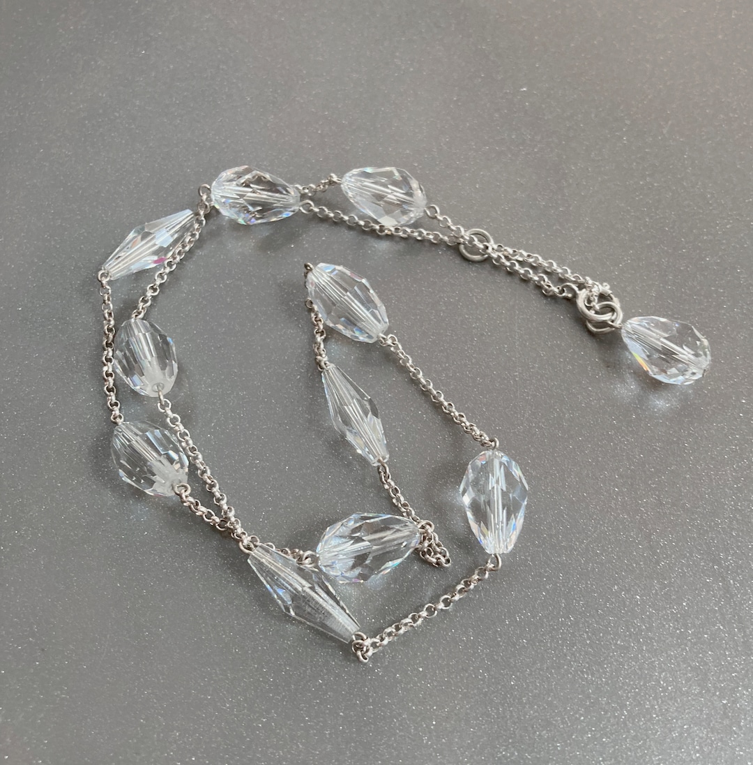 Swarovski Crystal Necklace, Sterling Silver Chain Necklace, Swarovski ...