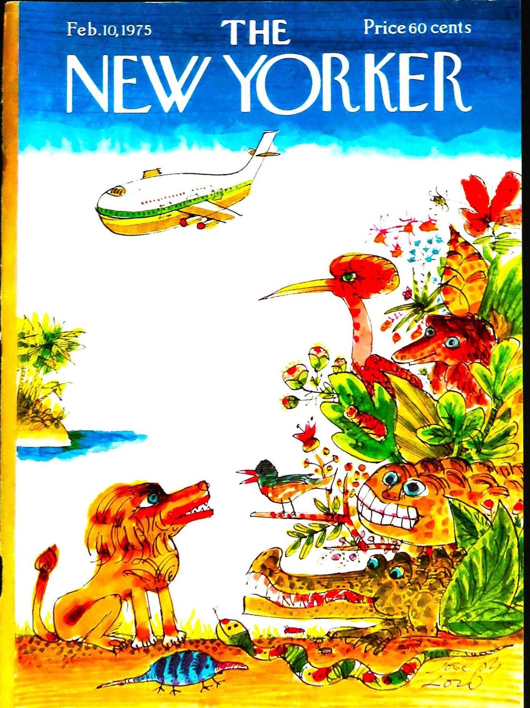 The New Yorker Feb 10 1975, Magazine Cover ONLY, Artist Joseph Low ...