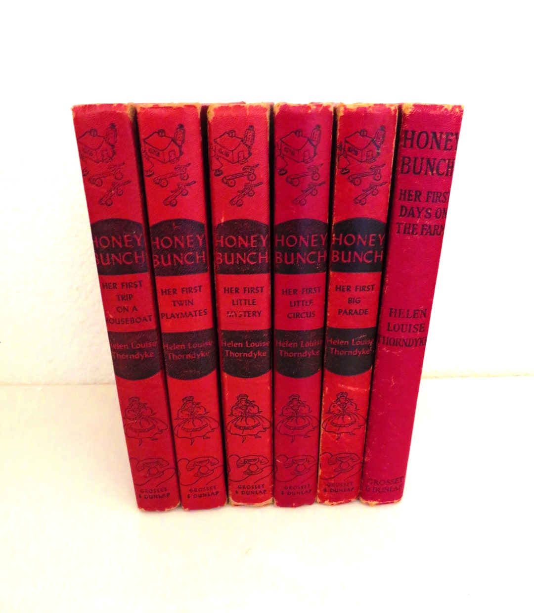 Set of Honey Bunch Books, Antique Childrens Books, 1920s, 30s and 40s, 6 Antique Kids Books ...