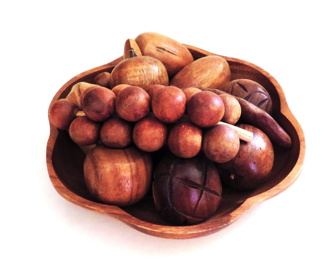 Vintage Monkey Pod Wood Fruit Bowl: Philippine Table Decoration, 13 ...