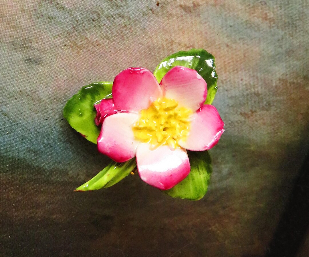 Vintage Pink Porcelain Flower Brooch - Made in England - Etsy