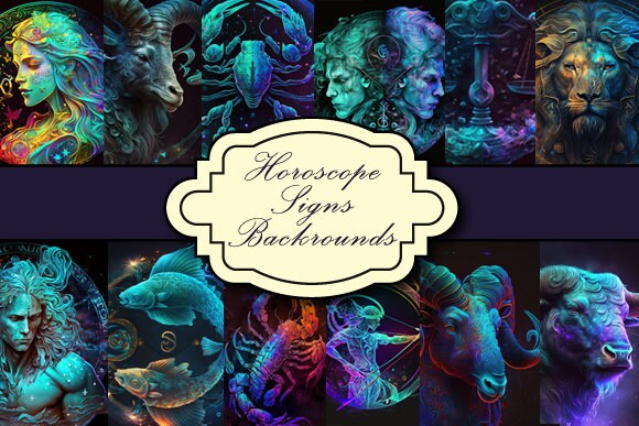 Zodiac Signs Backgrounds Grafik, Astrological Signs - Constellations ...