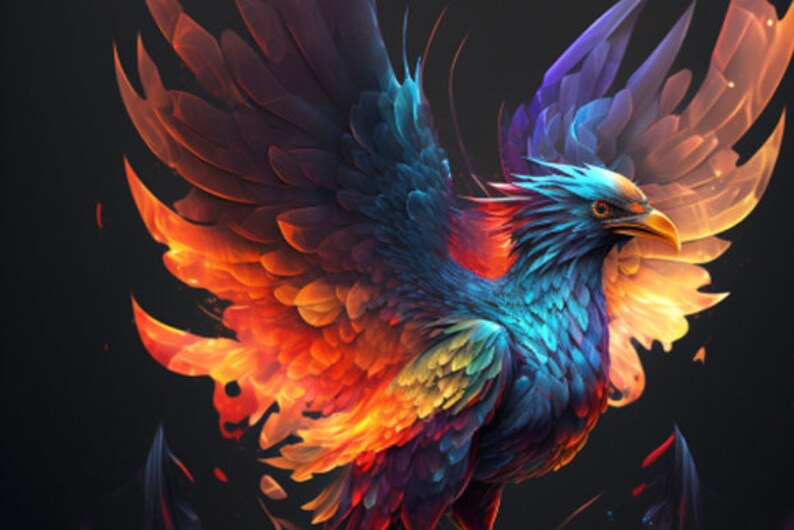 7 Fine Art Rebirth of a Phoenix, Digital Backdrops, Digital Background ...