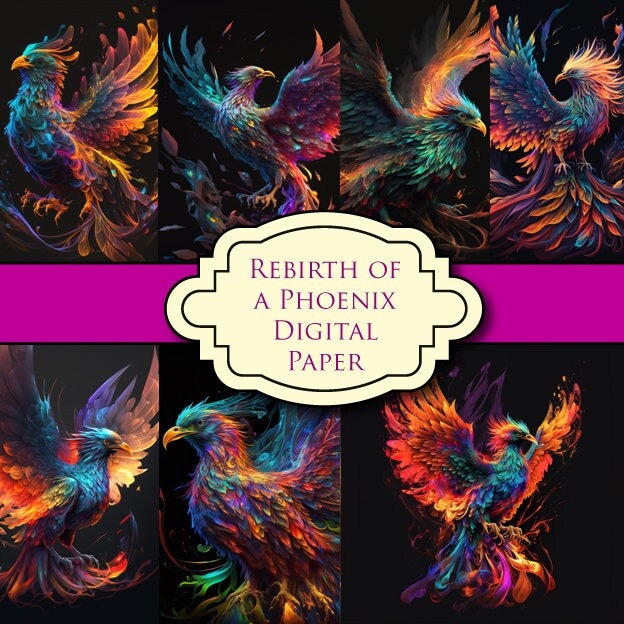 7 Fine Art Rebirth of a Phoenix, Digital Backdrops, Digital Background ...