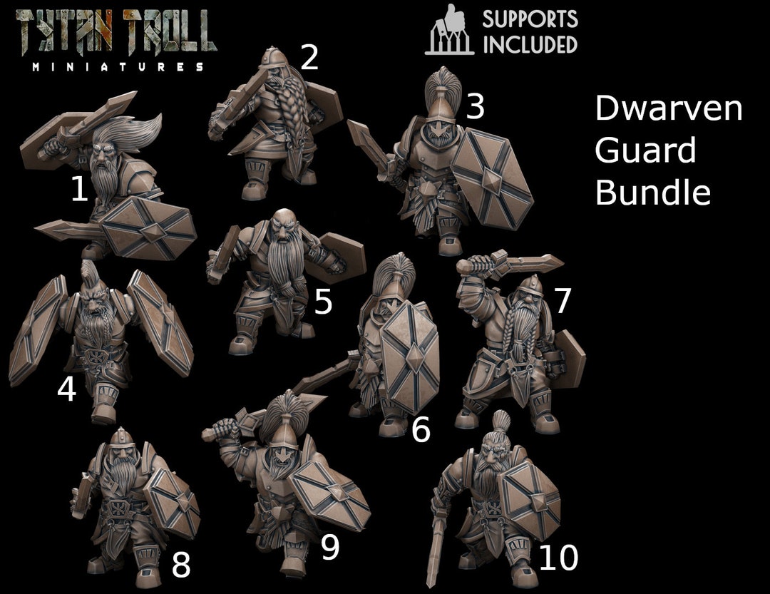 Dwarven Guard Bundle by tytantroll Miniatures Printed in Resin Dnd D&D ...