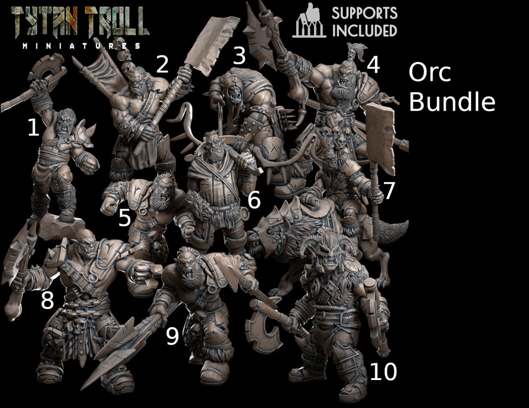 Orc Bundle by -TytanTroll Miniatures- printed in resin - DnD D&D ...