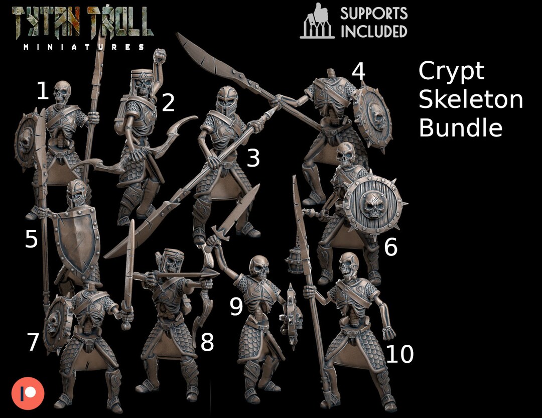 Crypt Skeleton Bundle by -tytantroll Miniatures- Printed in Resin - Dnd ...