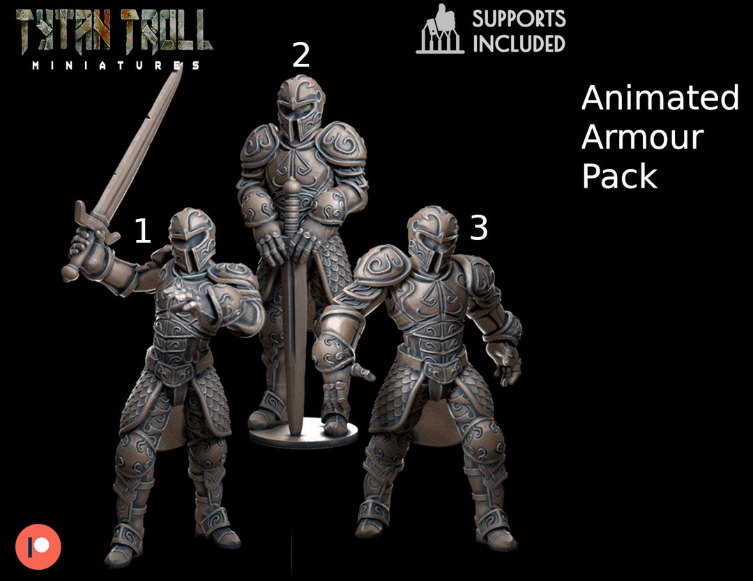 Animated Armor Pack by -tytantroll Miniatures- Printed in Resin - Dnd D ...