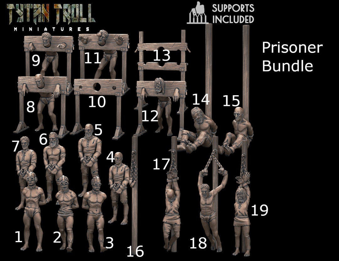 Prisoner Bundle by tytantroll Miniatures Printed in Resin Dnd D&D ...