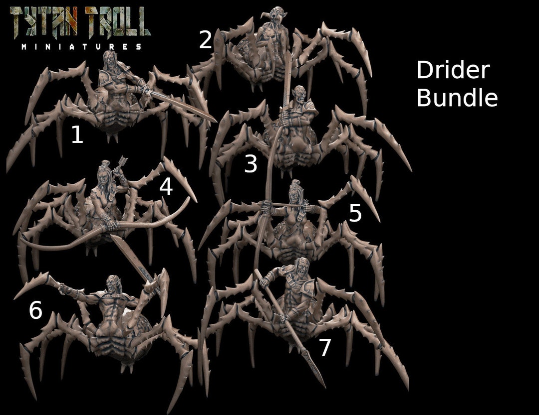 Drider Bundle by tytantroll Miniatures Printed in Resin Dnd D&D Tabletop - Etsy