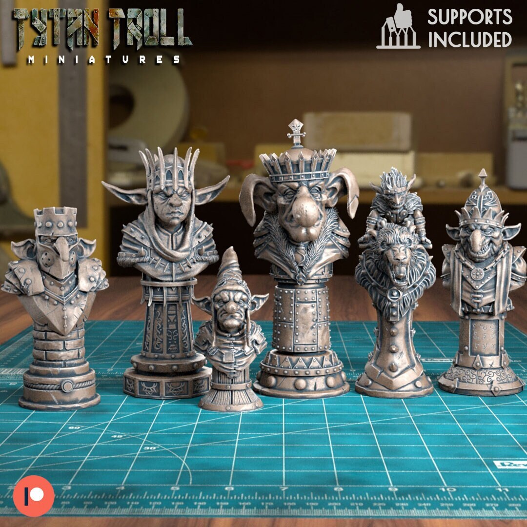 Goblin Chess Set 16 Pcs by tytantroll Miniatures Printed - Etsy UK
