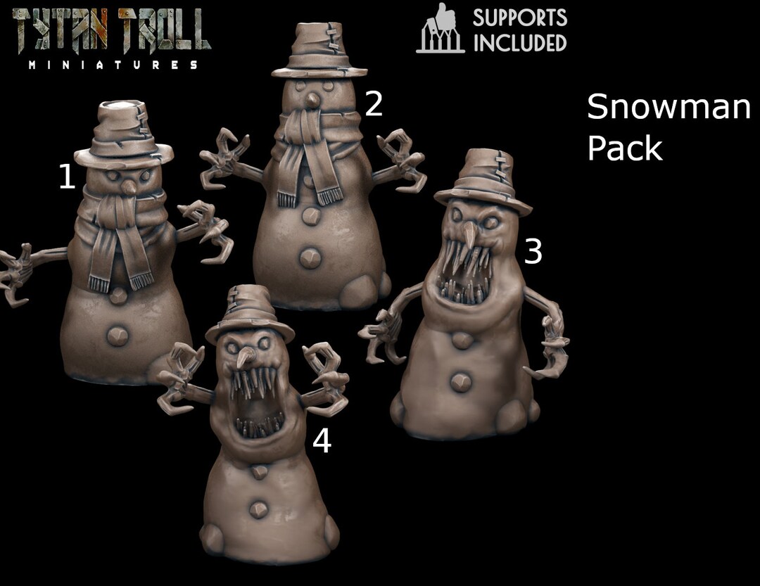 Snowman Pack by -tytantroll Miniatures- Printed in Resin - Dnd D&D ...