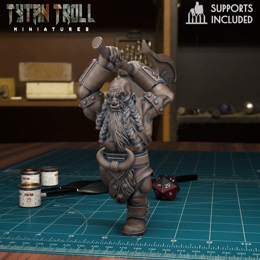 Dwarf Axes 03 by -TytanTroll Miniatures- printed in resin - DnD D&D ...