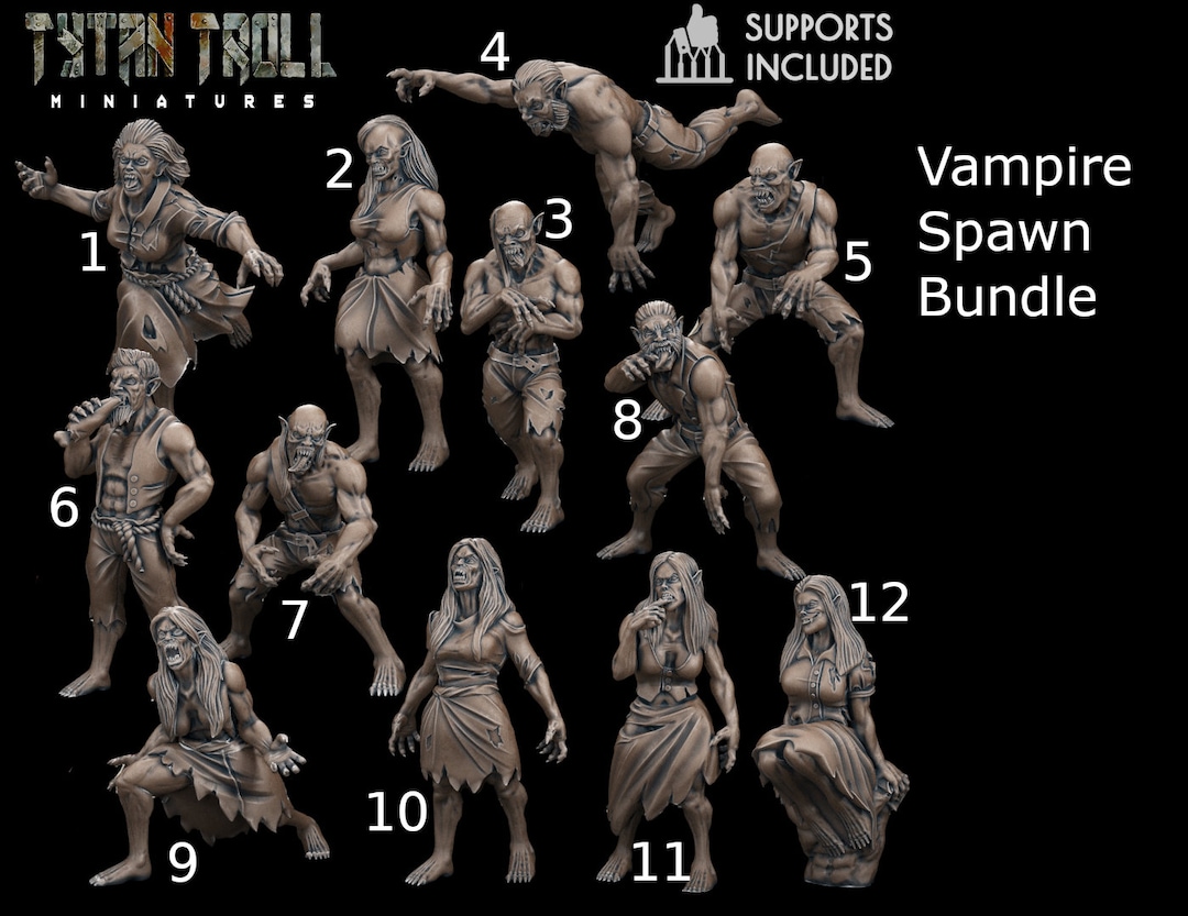 Vampire Spawn Bundle 2 by tytantroll Miniatures Printed in Resin Dnd D ...