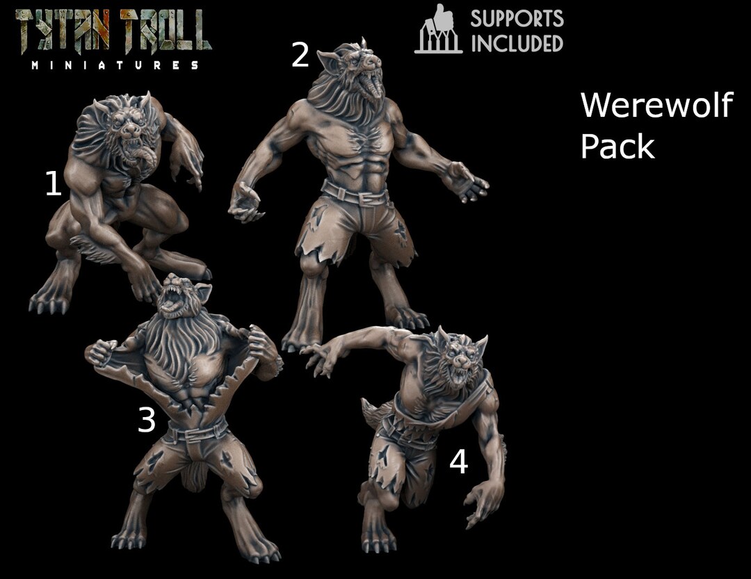 Werewolf Pack by tytantroll Miniatures Printed in Resin Dnd D&D ...