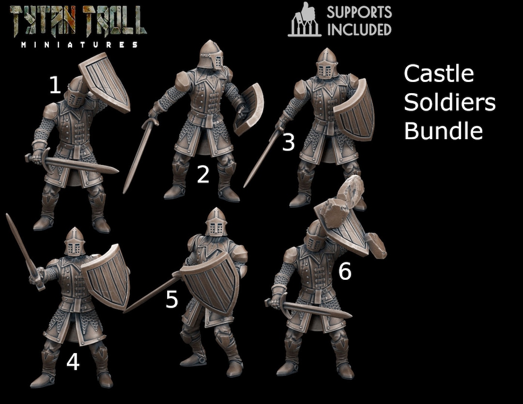 Castle Soldiers Bundle by tytantroll Miniatures Printed in Resin Dnd D ...
