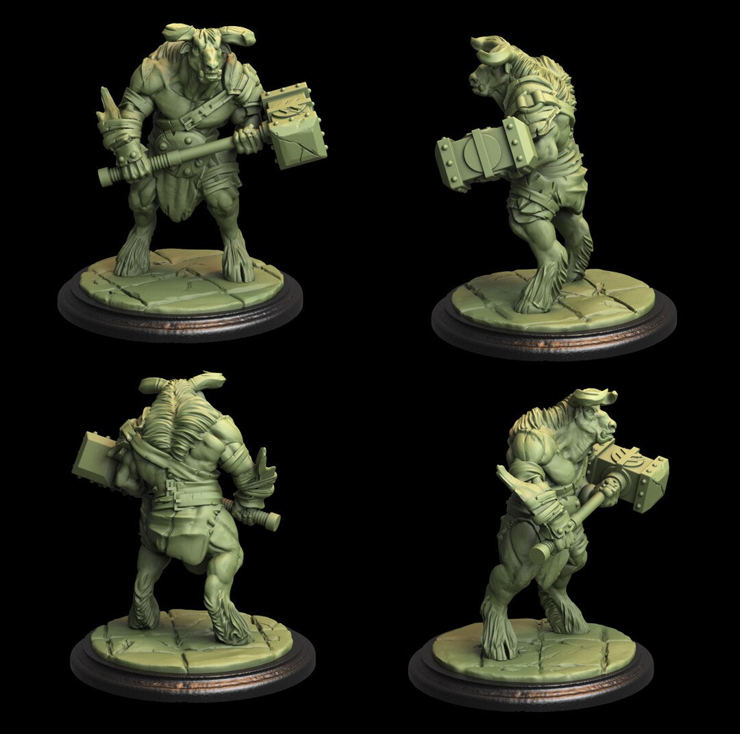 Minotaur Hammer by tytantroll Miniatures Printed in Resin Dnd D&D ...