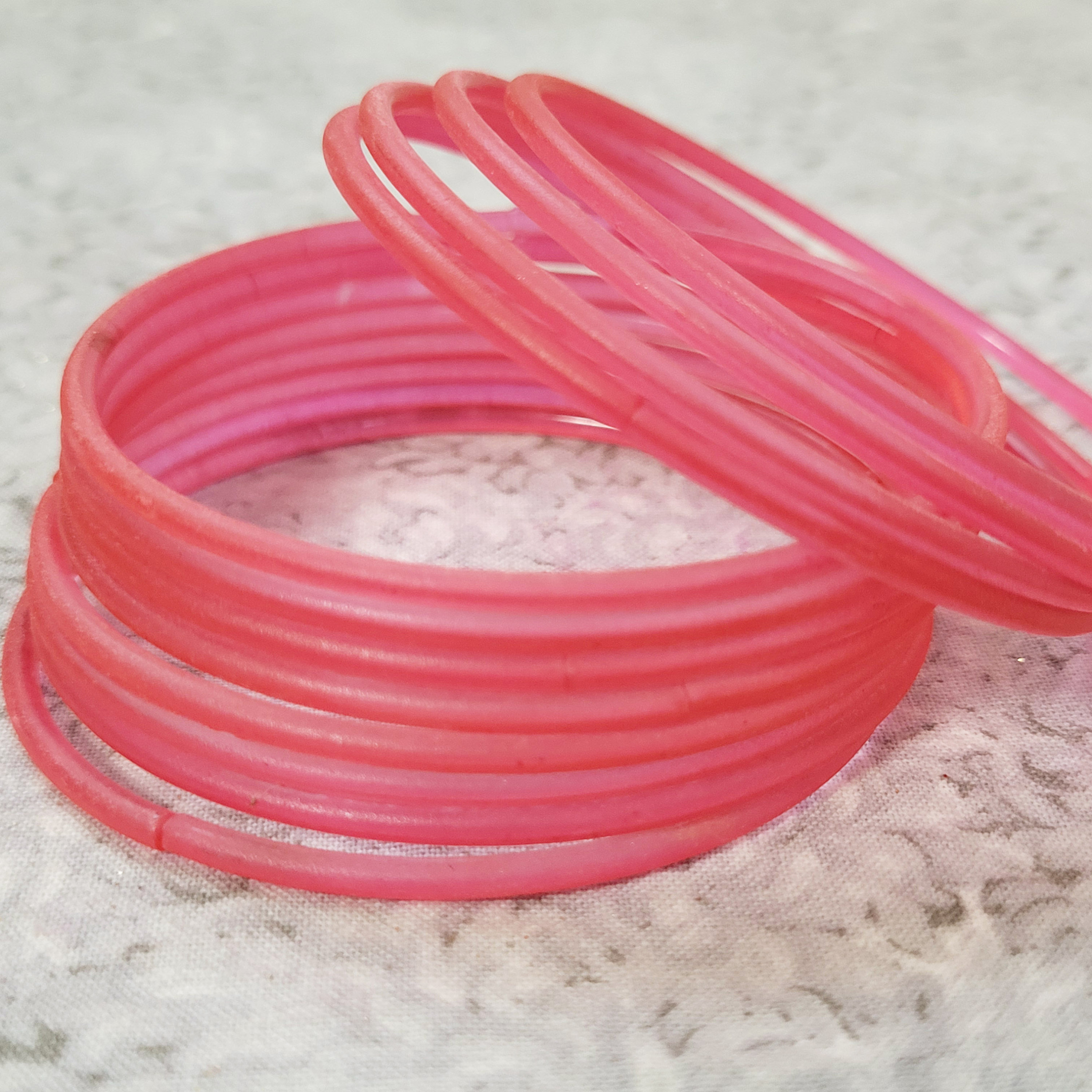 Size 2-10 ML - GLASS Bangles: Matte Transparent Paint Style - 12 Pieces ...