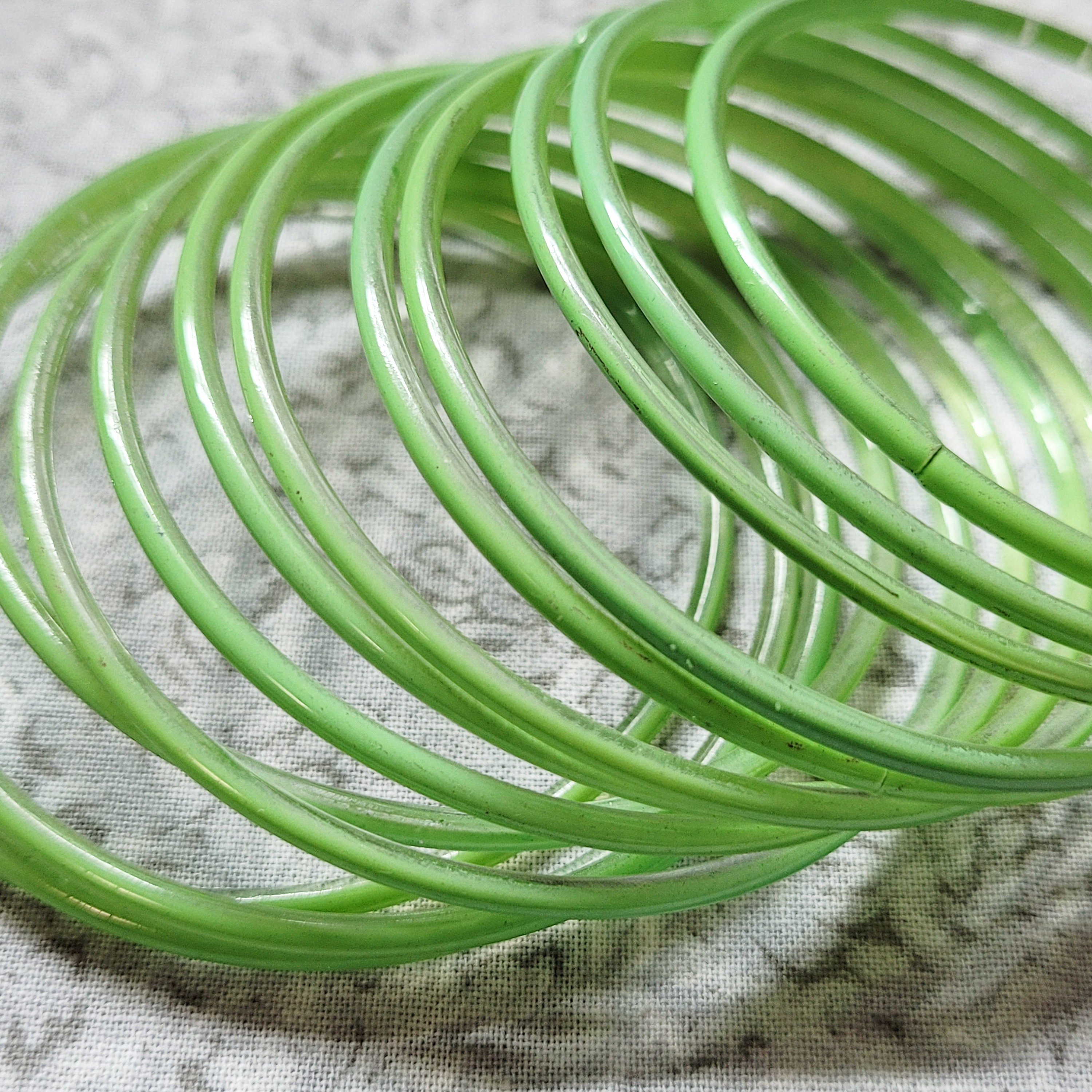 Size 2-10 ML - GLASS Bangles: Plain Opaque Paint Style - 12 Pieces 1 ...