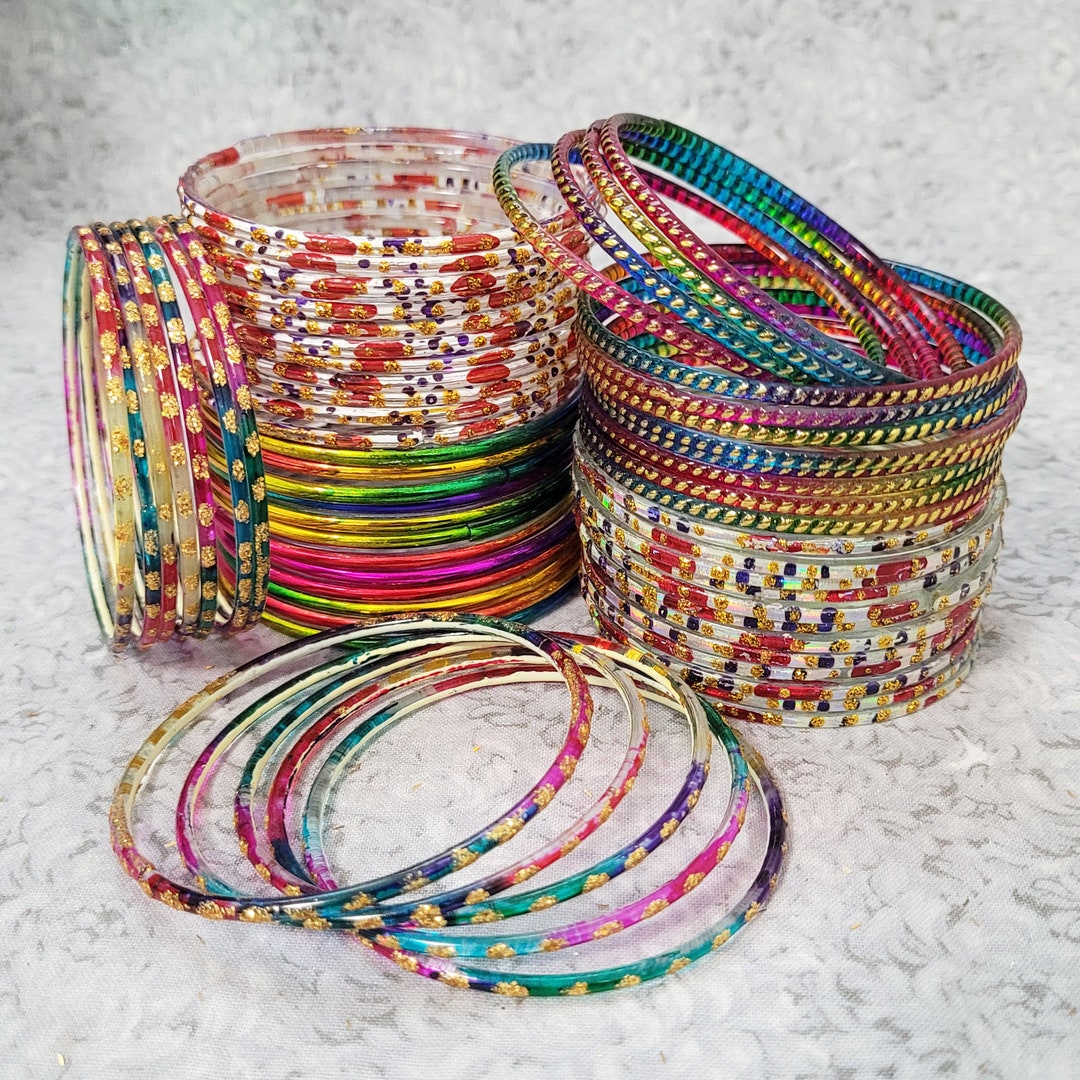 Size 2-6 Small - GLASS Bangles: Variety of Specialty Bangle Styles - 12 ...