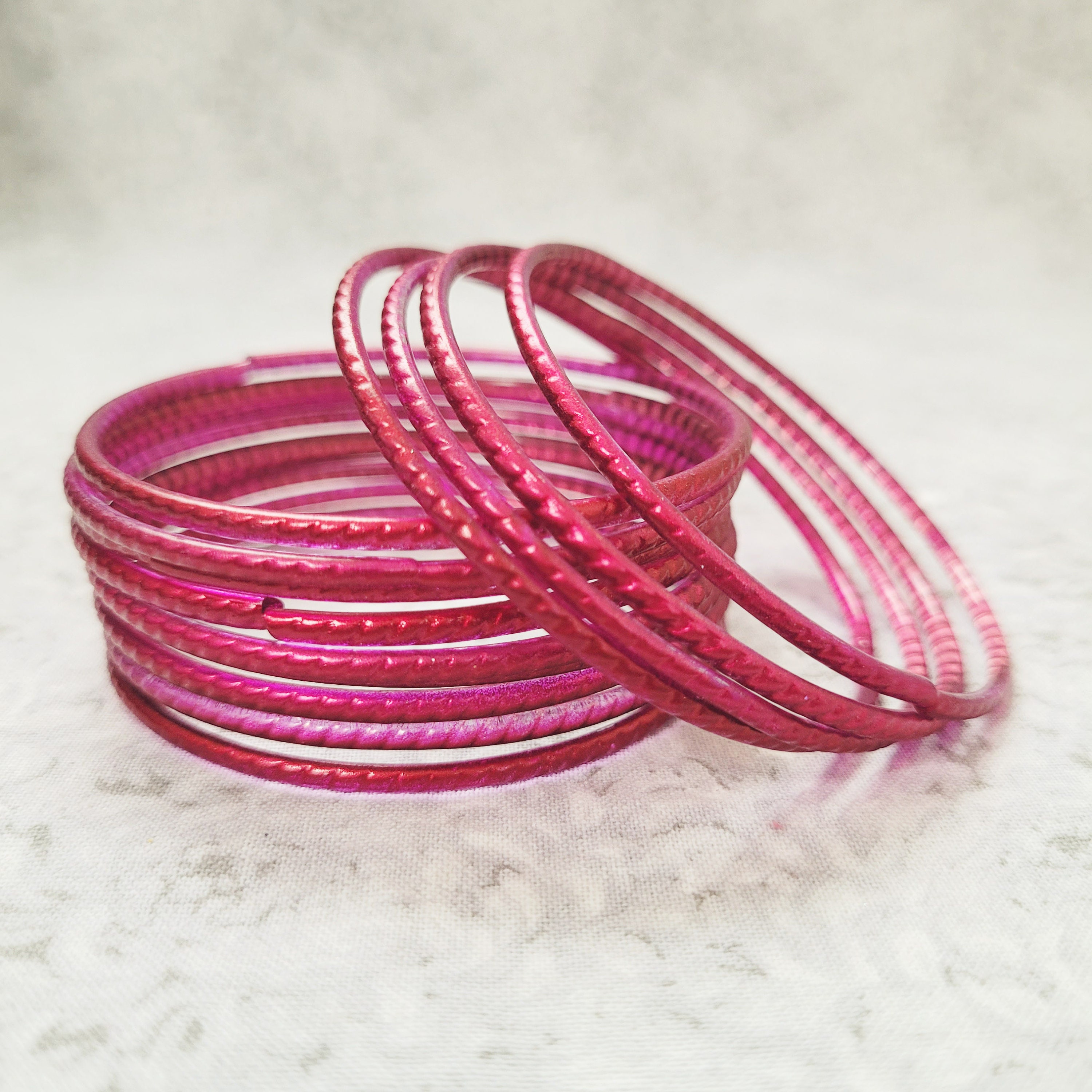 GLASS Bangles: Plain Opaque Paint Style Textured Size 2-6 Small 12 ...